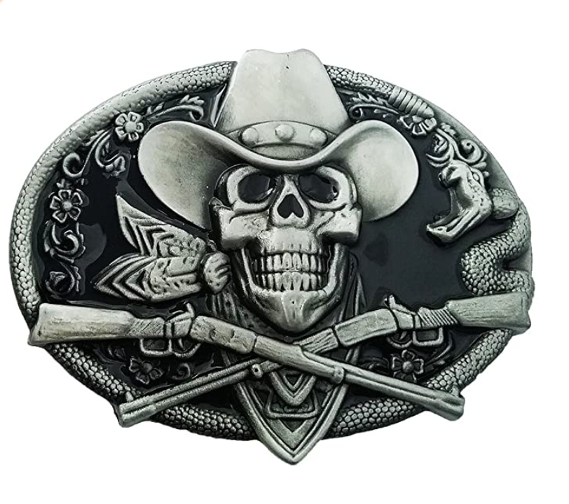 Black LUXURIOUS Skull belt buckle 1234BK - The Belt Wholesale